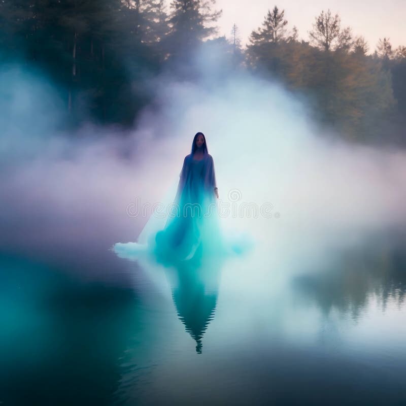 Image of Sinister Spirit Rising Up from Liquid Splash Art. Stock ...