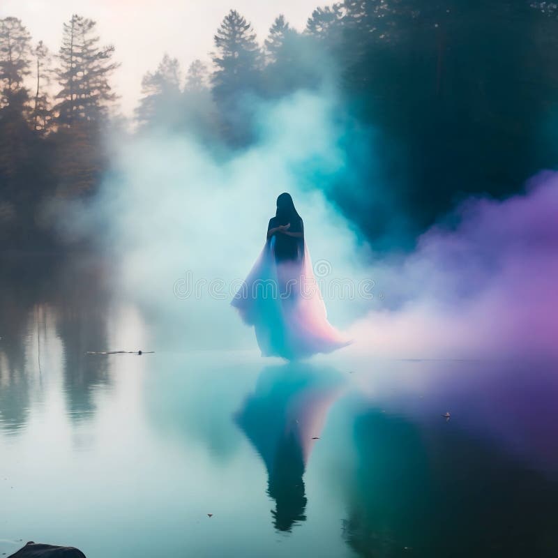 Image of Sinister Spirit Rising Up from Liquid Splash Art. Stock ...