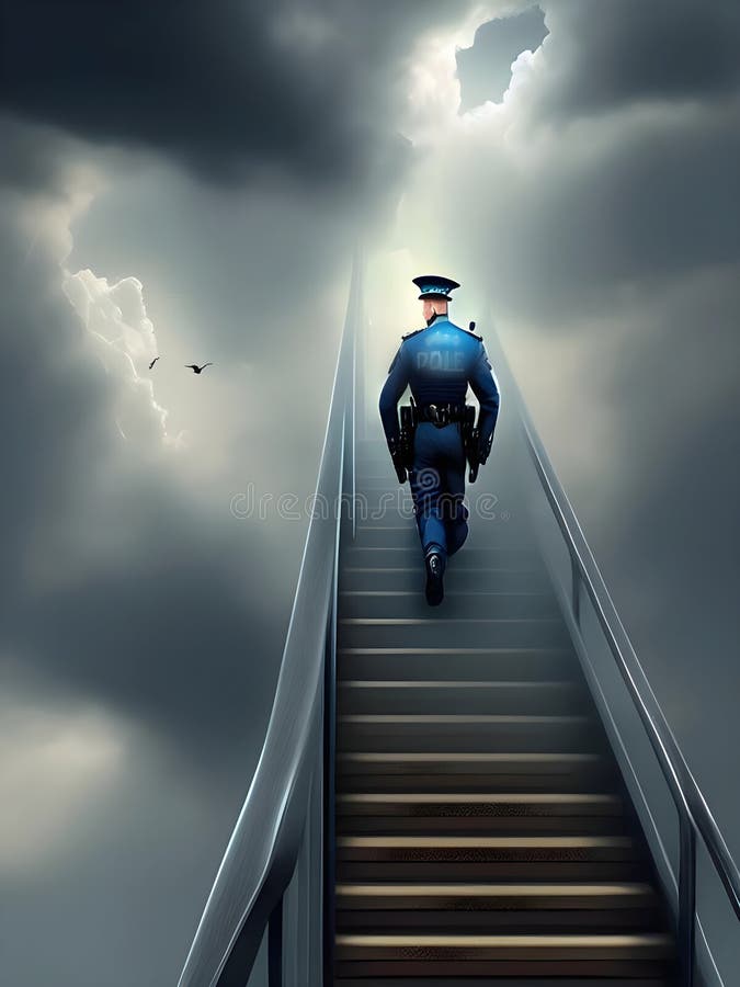 The Human Figures Ascend a Stairway of Clouds To Reach the Heaven ...