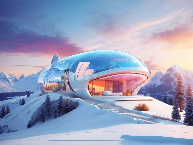 Imaginary Futuristic and Ecological Style Architectural of a Three ...