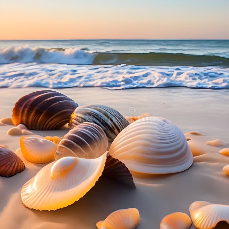 Image of the Large Nautilus Shell and Ordinary Shell Laying on the ...