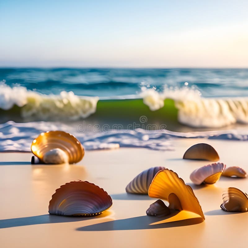 Image of the Large Nautilus Shell and Ordinary Shell Laying on the ...