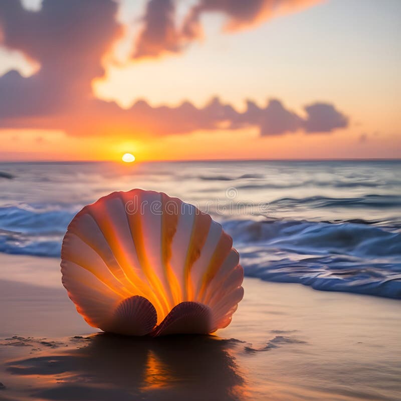Image of the Large Nautilus Shell and Ordinary Shell Laying on the ...