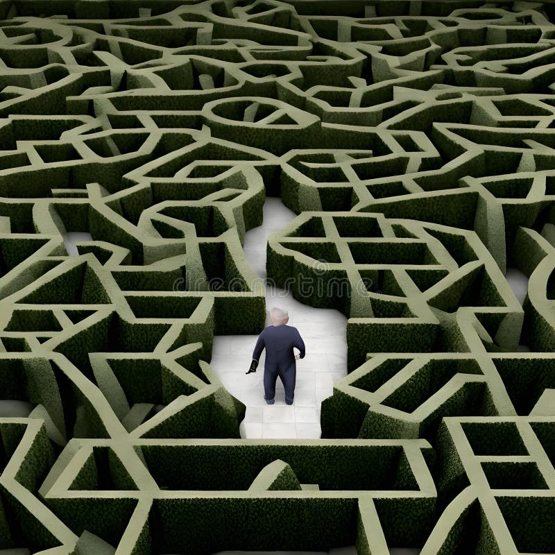 Dwarfed by a Towering 3D Hedge Maze Environment Which Inspired by the ...