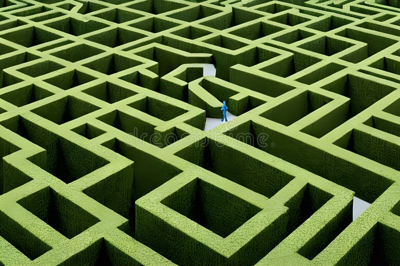 Dwarfed by a Towering 3D Hedge Maze Environment Which Inspired by the ...