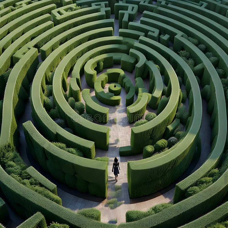 Dwarfed by a Towering 3D Hedge Maze Environment Which Inspired by the ...
