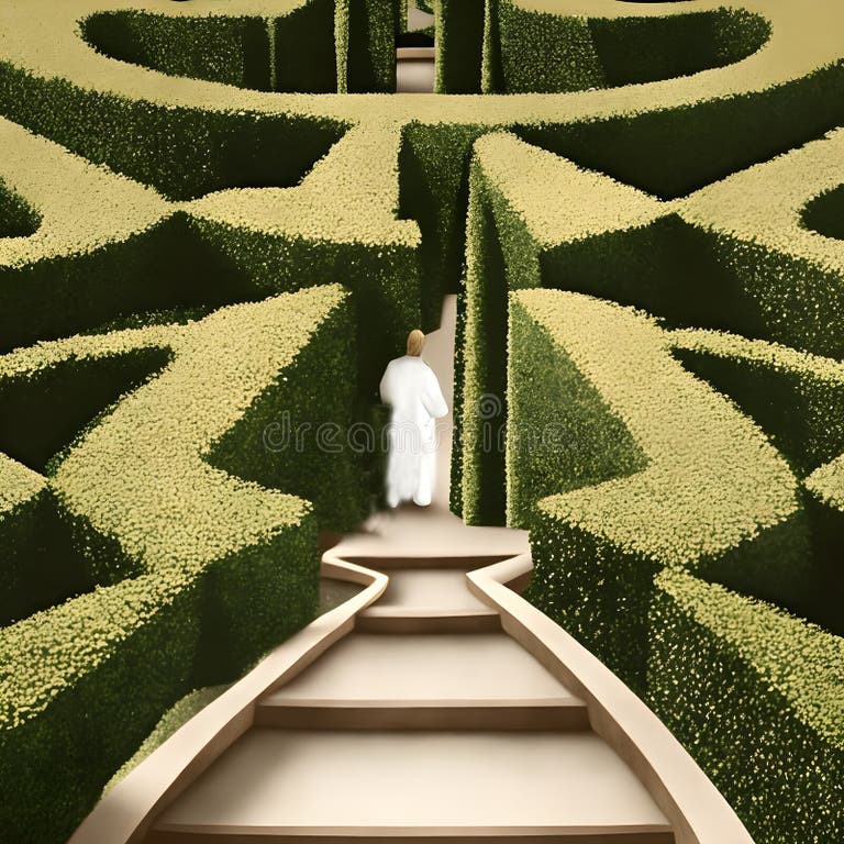 Dwarfed by a Towering 3D Hedge Maze Environment Which Inspired by the ...