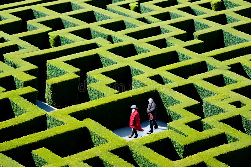Dwarfed by a Towering 3D Hedge Maze Environment Which Inspired by the ...