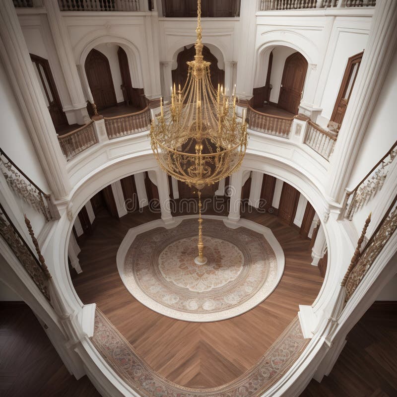 Image of Looking Down from the Upstairs Loft Onto an Expansive Luxury ...