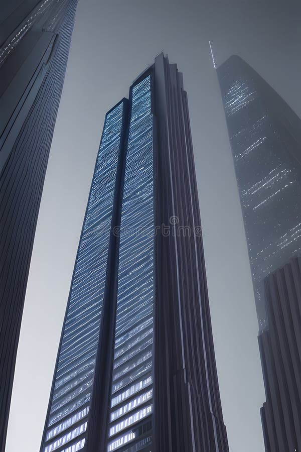 Image of Looking Up Scene the Very Tall Building Skyscraper Stock ...