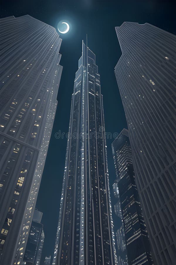 Image of Looking Up Scene the Very Tall Building Skyscraper Stock ...