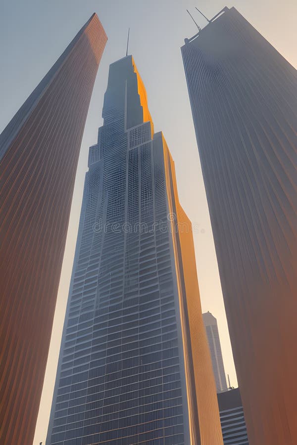 Image of Looking Up Scene the Very Tall Building Skyscraper Stock ...