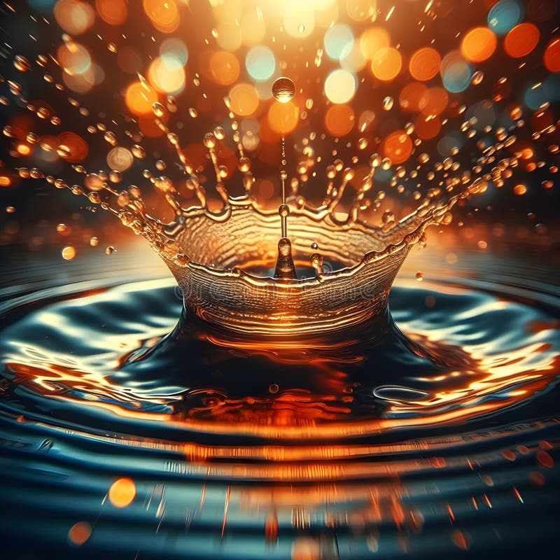 Image of Macro Photography of a Drop of Water Hitting a Surface of ...