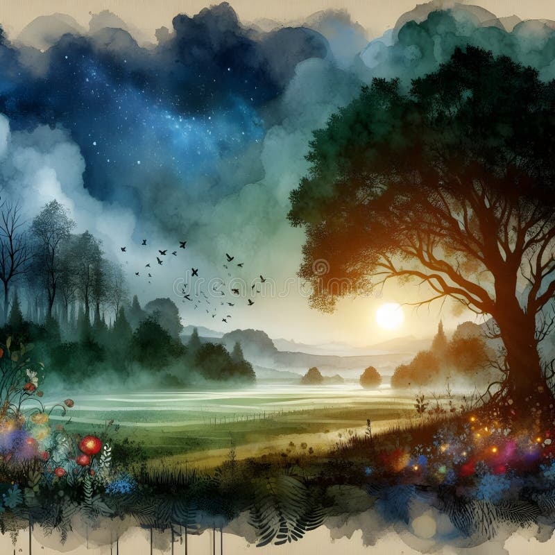 A Magical Ethereal Nature Around an Ancient Enchanted Forest with a ...