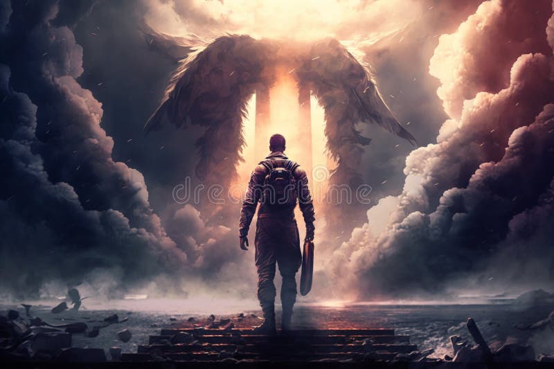 Image of the Man S Visualization of Mystical Heavens. Stock ...