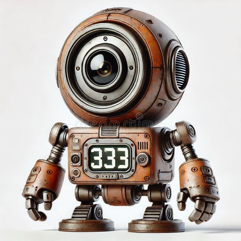 A Metallic Bot with One Big Eye Like a Camera Len,big Hands and Feet ...