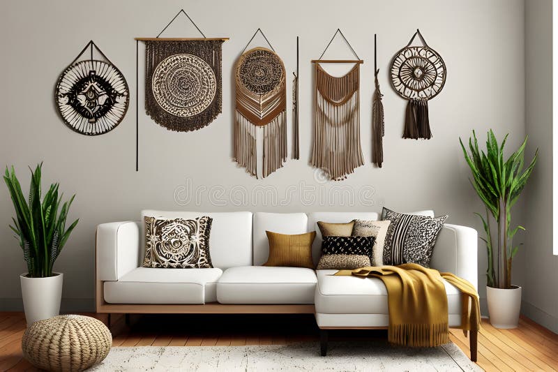 Image of the Mid-century until Modern Time Boho Living Room Decoration ...