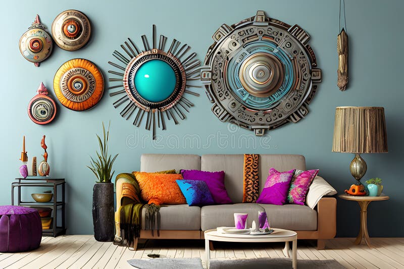 Image of the Mid-century until Modern Time Boho Living Room Decoration ...