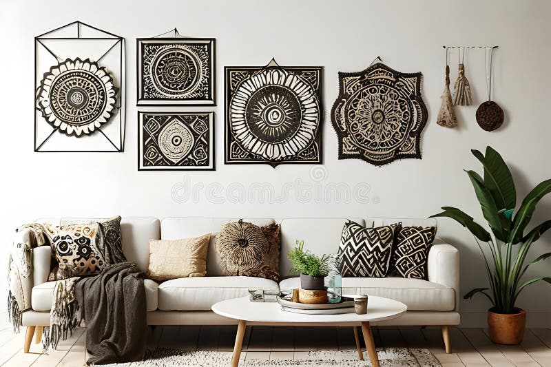 Image of the Mid-century until Modern Time Boho Living Room Decoration ...