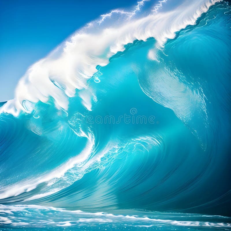 Image of an Ocean Wave Breaking at Different Weather with Some Scene ...