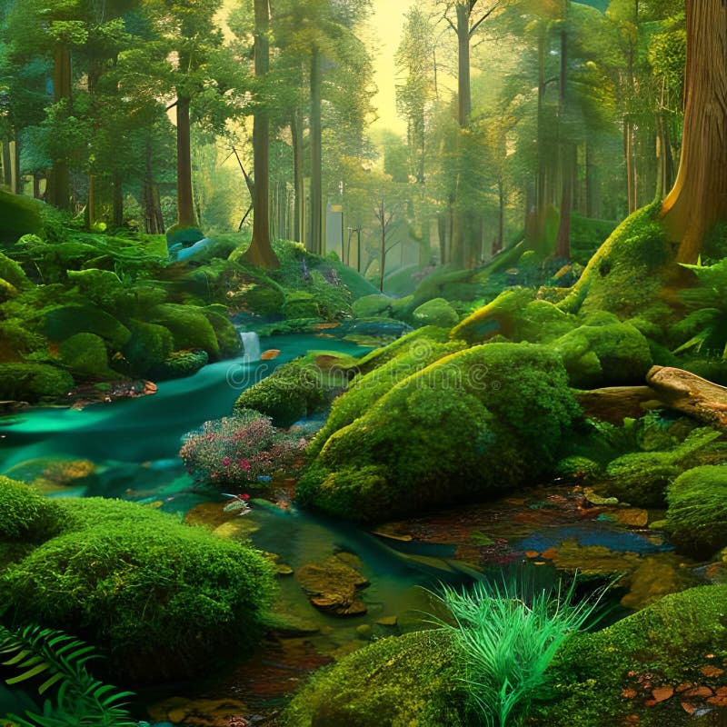 Mystical Woodland Archway with Radiant Glow. Spectacular Fantasy Scene ...