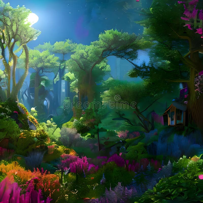 Mystical Woodland Archway with Radiant Glow. Spectacular Fantasy Scene ...