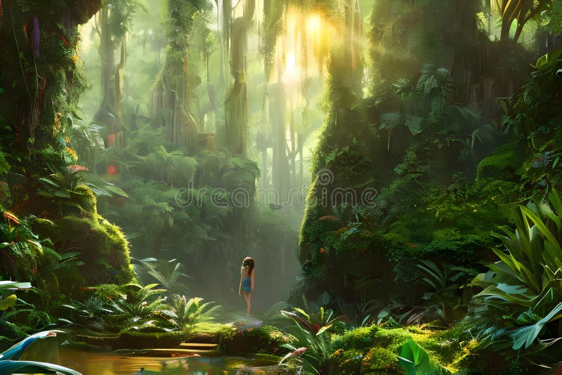 Mystical Woodland Archway with Radiant Glow. Spectacular Fantasy Scene ...