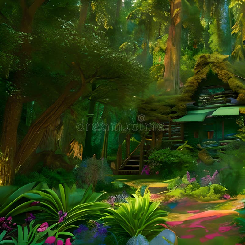 Mystical Woodland Archway with Radiant Glow. Spectacular Fantasy Scene ...