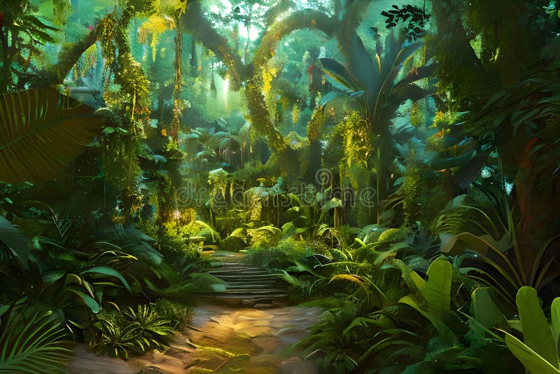 Mystical Woodland Archway with Radiant Glow. Spectacular Fantasy Scene ...