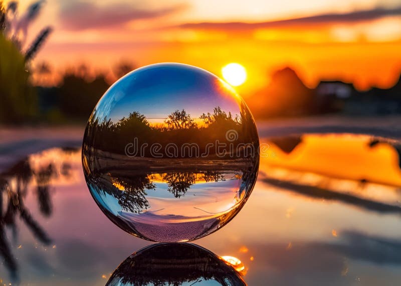 Image of the Reflective Glass Crystal Ball of the Scene by Which the ...
