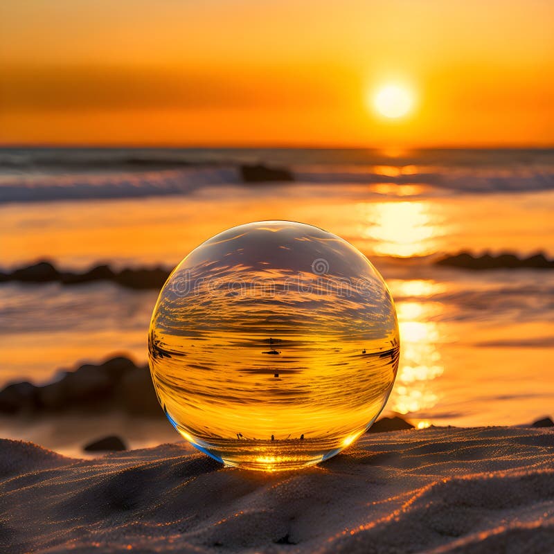 Image of the Reflective Glass Crystal Ball of the Scene by Which the ...