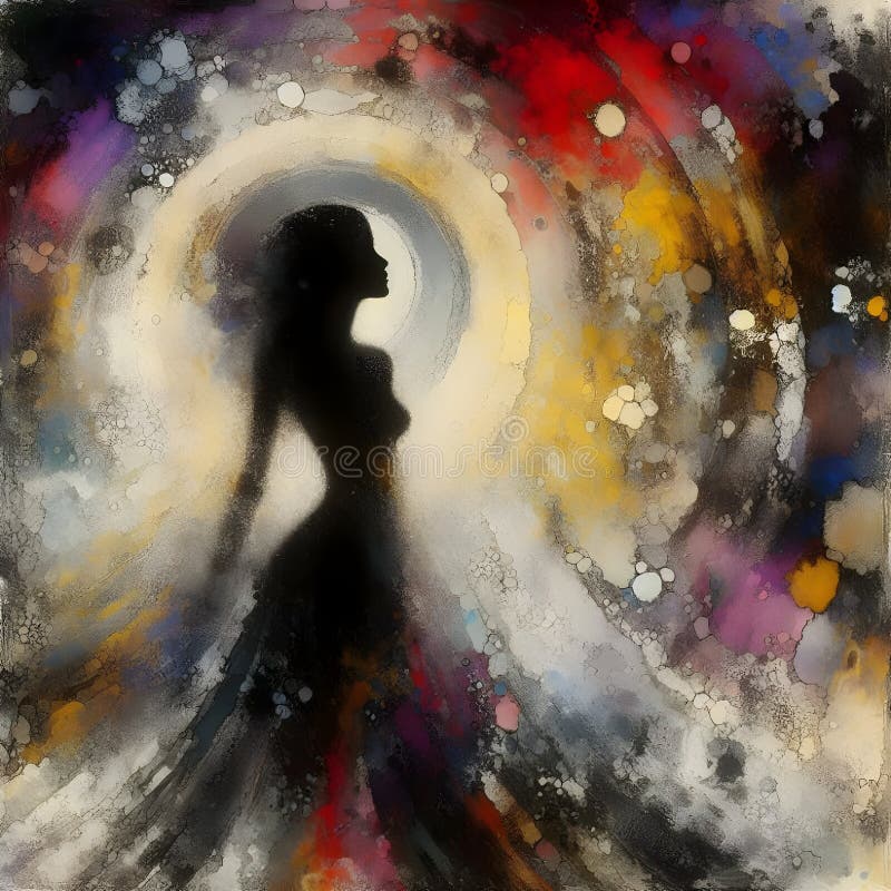 The Rough Spots of Colors Surface Paint of the Pale Silhouette of a ...