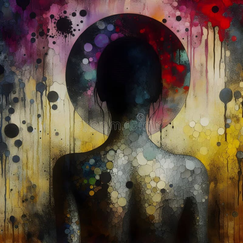 The Rough Spots of Colors Surface Paint of the Pale Silhouette of a ...