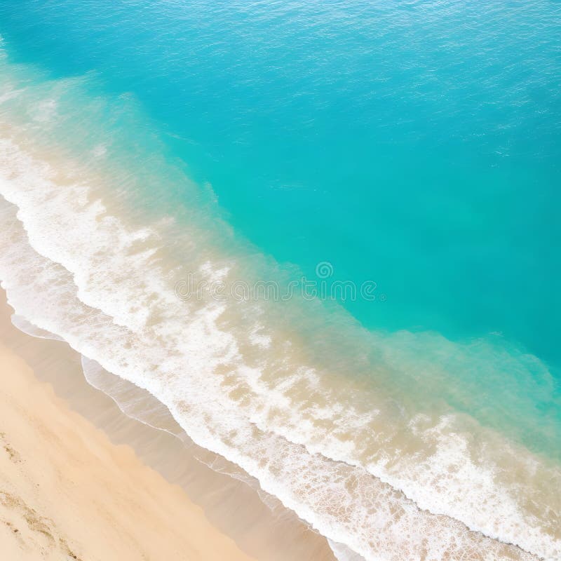 Image of the Sandy Beach and Beautiful Waves from Top Down View. Stock ...