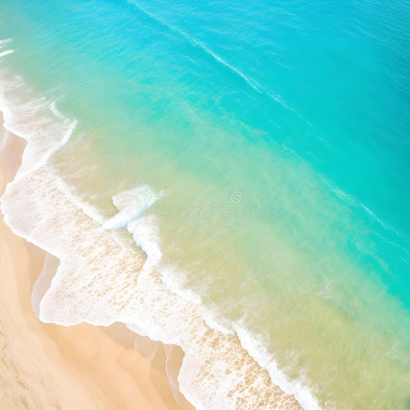 Image of the Sandy Beach and Beautiful Waves from Top Down View. Stock ...
