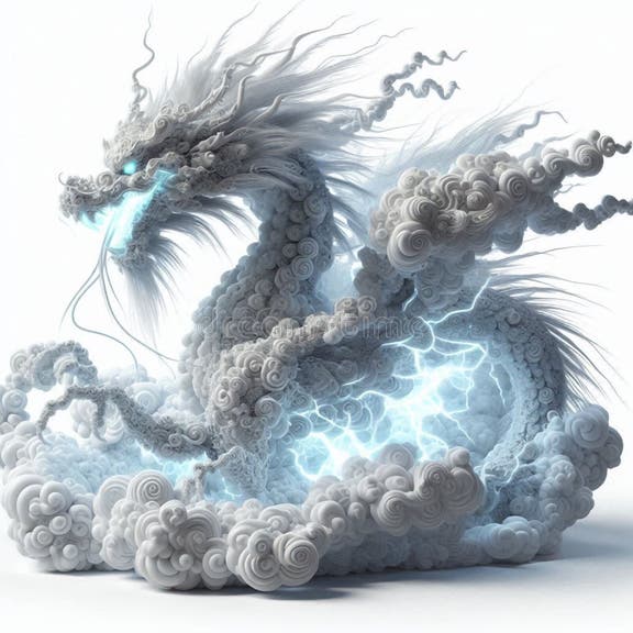 Image of a Sentient Cloud Shaped Like a Dragon with Lightning Glowing in Its Belly. Stock ...
