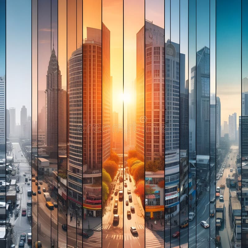 Image of a Single Photo with Four Frames Depicting Winter, Spring ...