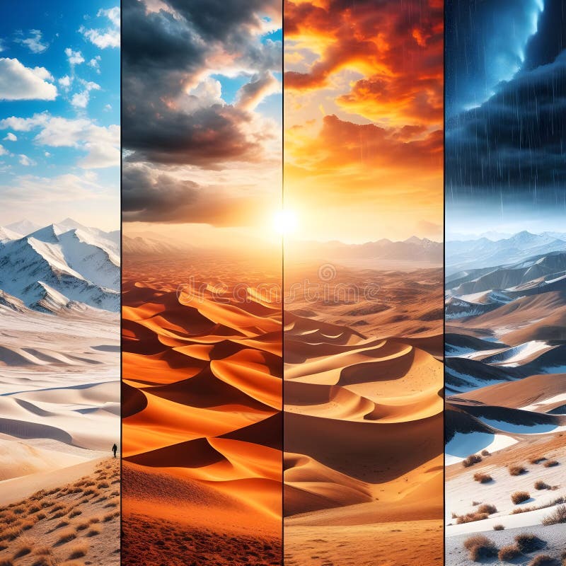 Image of a Single Photo with Four Frames Depicting Winter, Spring ...