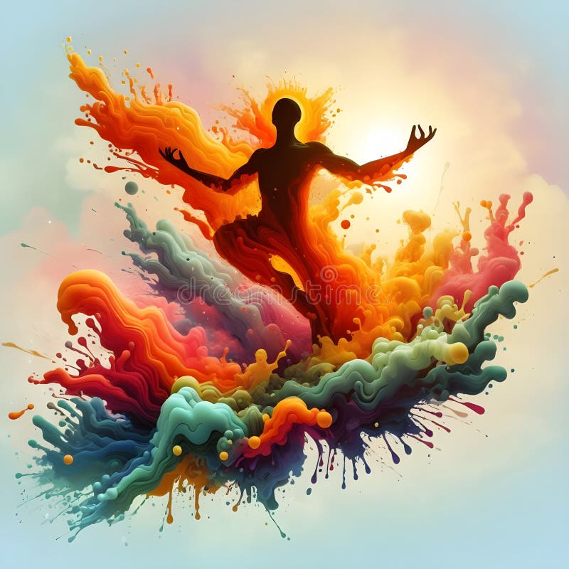 Image of Sinister Spirit Rising Up from Liquid Splash Art. Stock ...