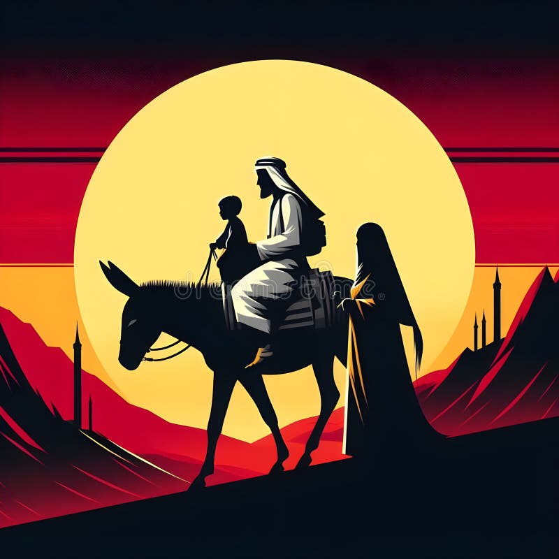 Image of a Someone Riding Off into the Distance, Yellow Moon,sunset ...