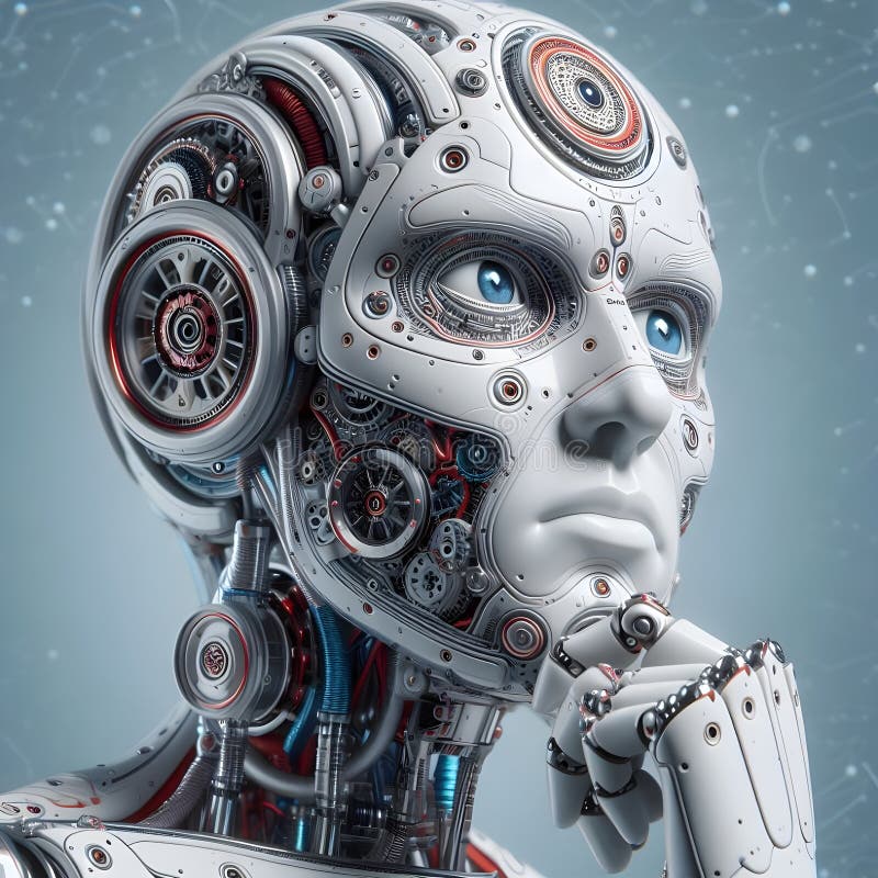 Image of a Surrealistic Gobsmacked AI Robots in Different Facial ...