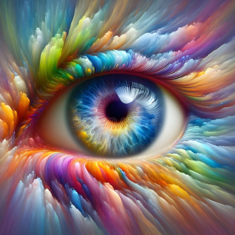Image of a Translucent Eye with a Kaleidoscope of Bold, Vibrant Colors ...