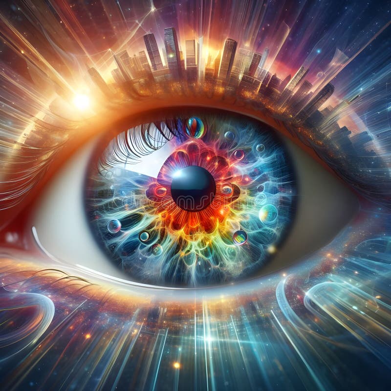 Image of a Translucent Eye with a Kaleidoscope of Bold, Vibrant Colors ...