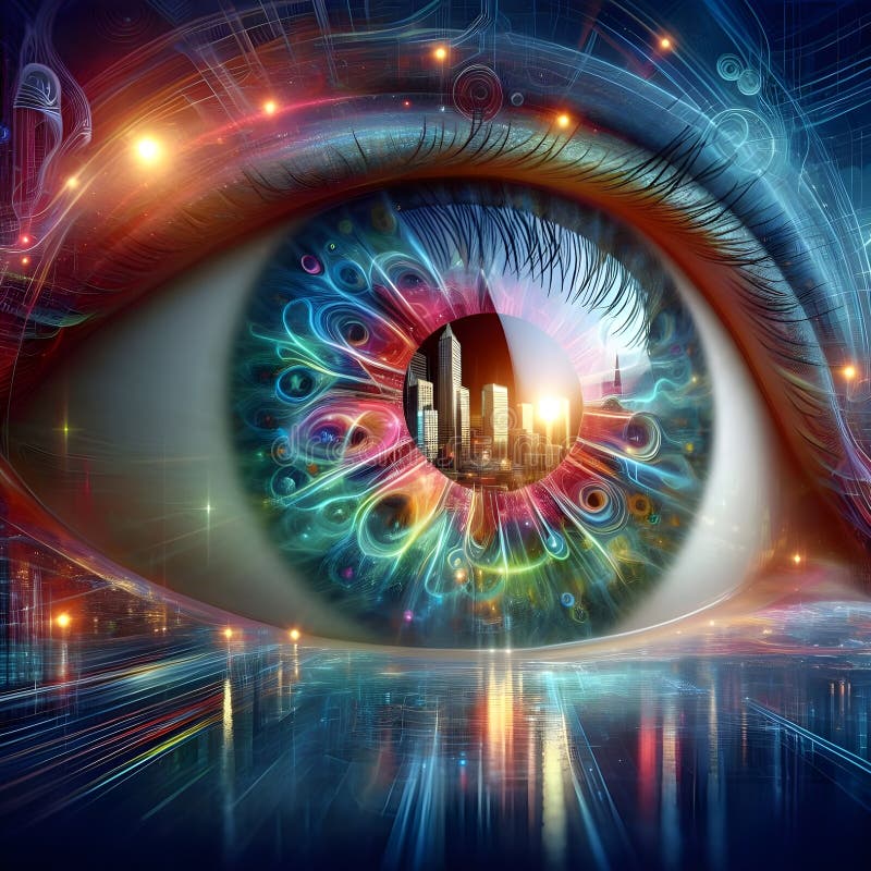 Image of a Translucent Eye with a Kaleidoscope of Bold, Vibrant Colors ...
