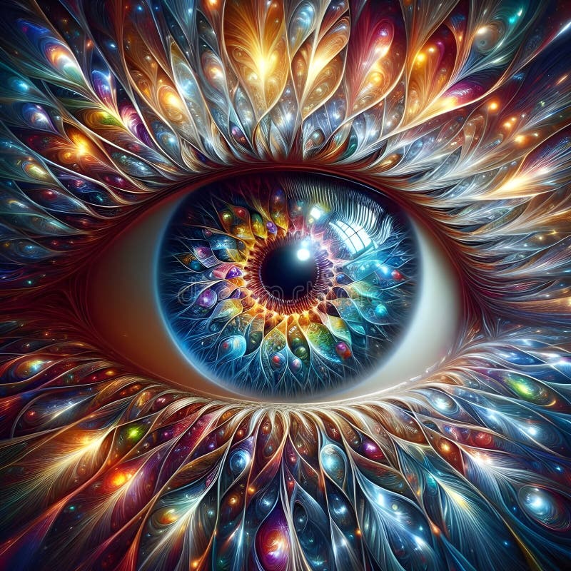 Image of a Translucent Eye with a Kaleidoscope of Bold, Vibrant Colors ...