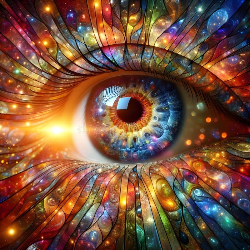 Image of a Translucent Eye with a Kaleidoscope of Bold, Vibrant Colors ...