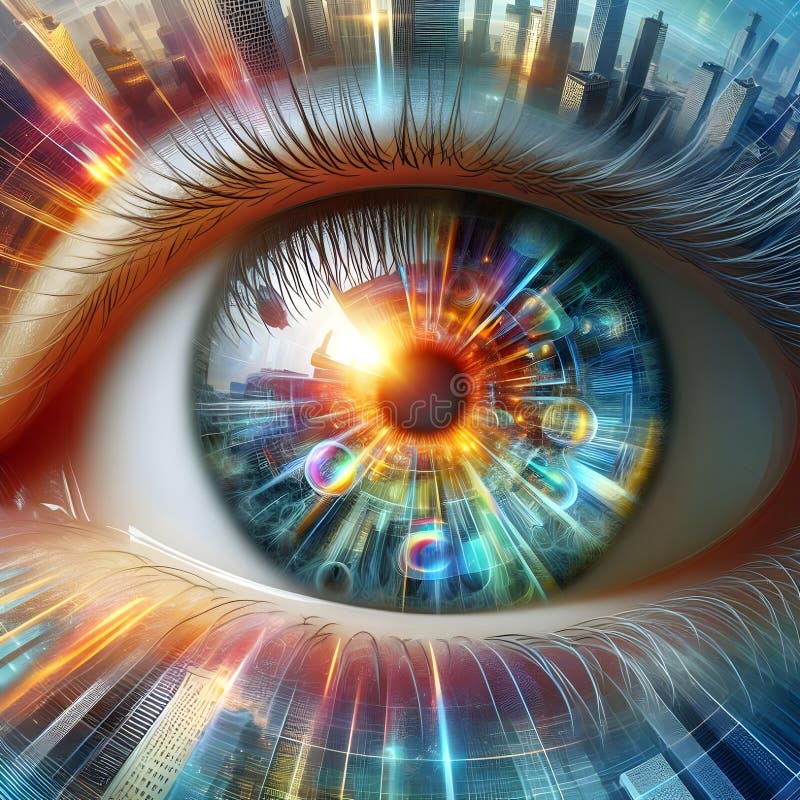 Image of a Translucent Eye with a Kaleidoscope of Bold, Vibrant Colors ...