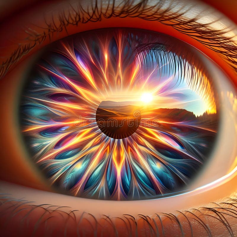 Image of a Translucent Eye with a Kaleidoscope of Bold, Vibrant Colors ...