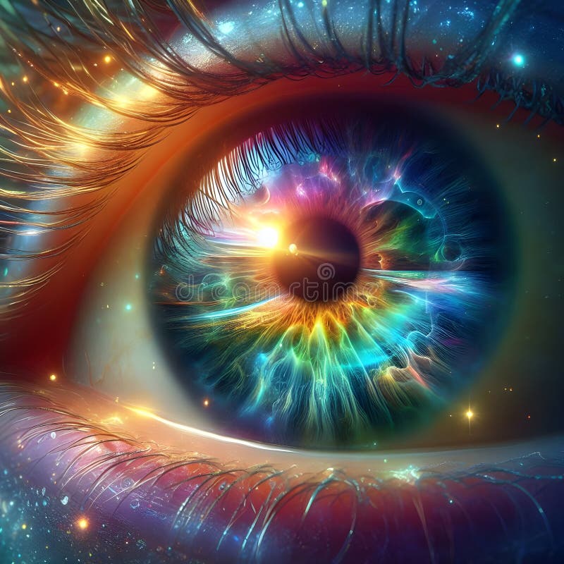 Image of a Translucent Eye with a Kaleidoscope of Bold, Vibrant Colors ...
