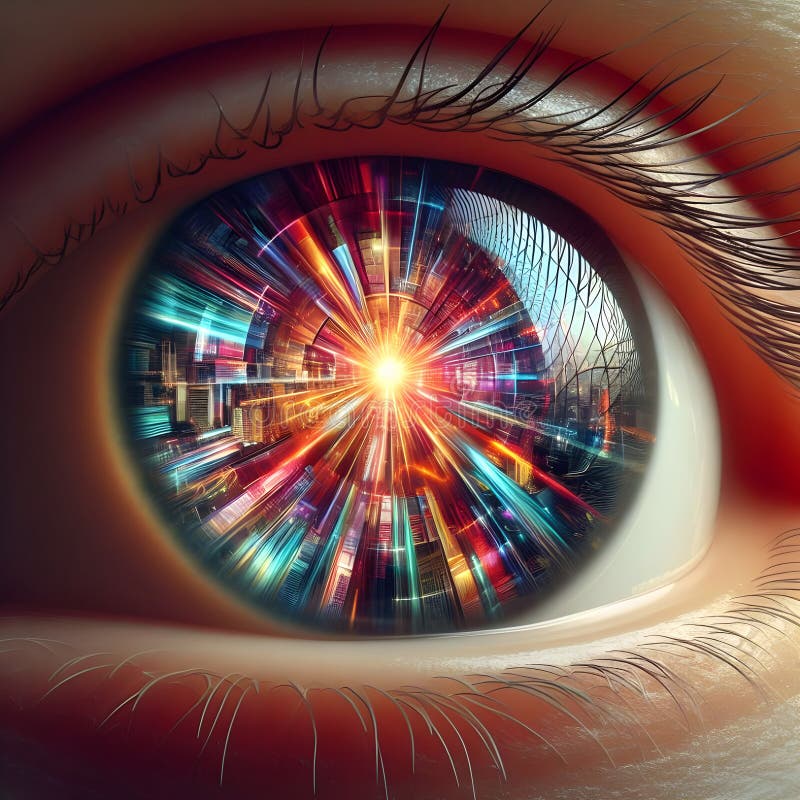 Image of a Translucent Eye with a Kaleidoscope of Bold, Vibrant Colors ...